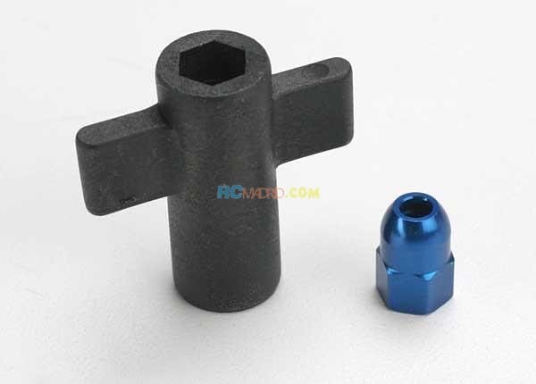 Tuerca de engaste de antena aluminio (anodizado azul)/tuerca