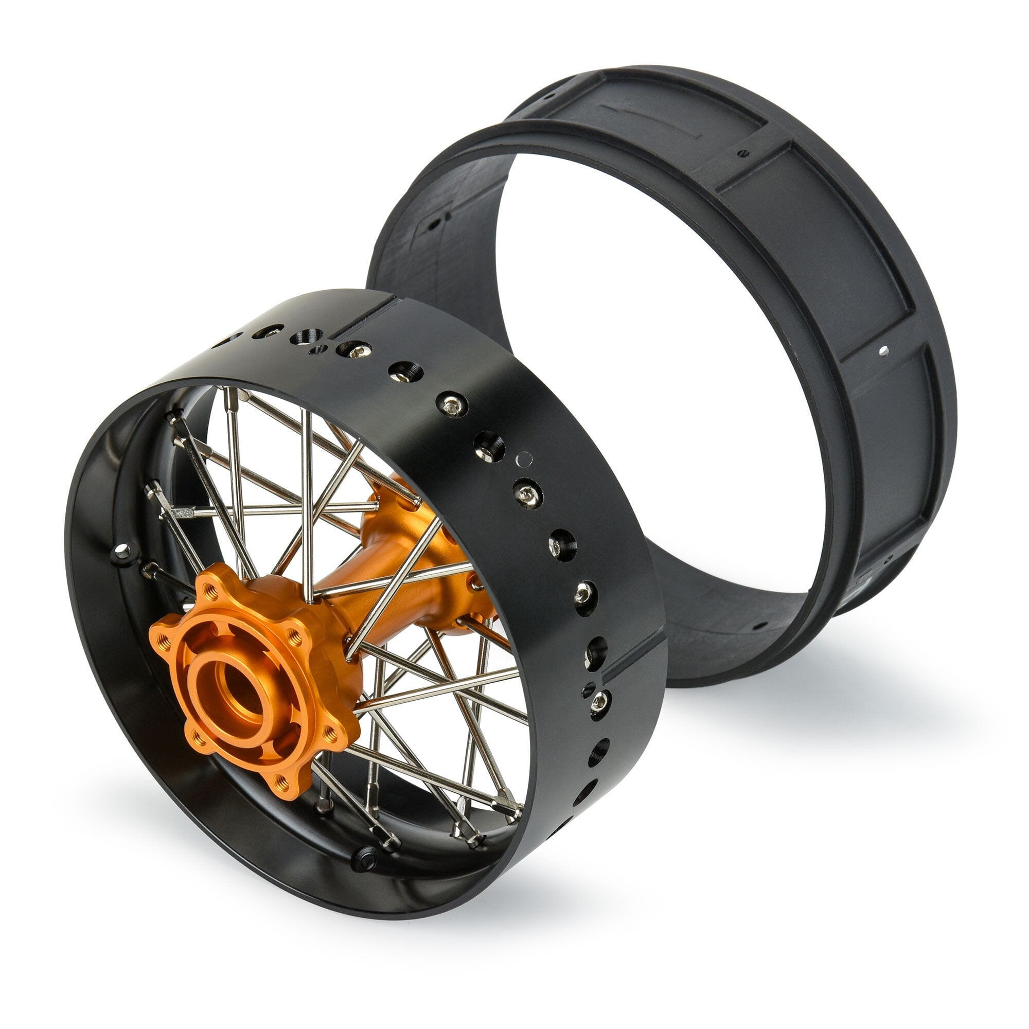 1-4 Pro-Spec Aluminum V2 Bead Rear Wheel Black-Gold (1): Promoto-SM