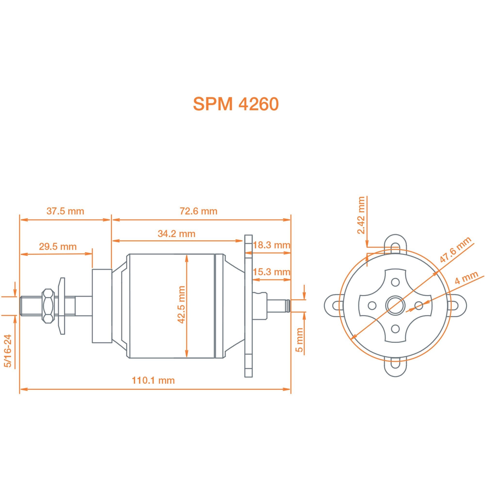 Avian 4260-480Kv Outrunner Brushless Motor