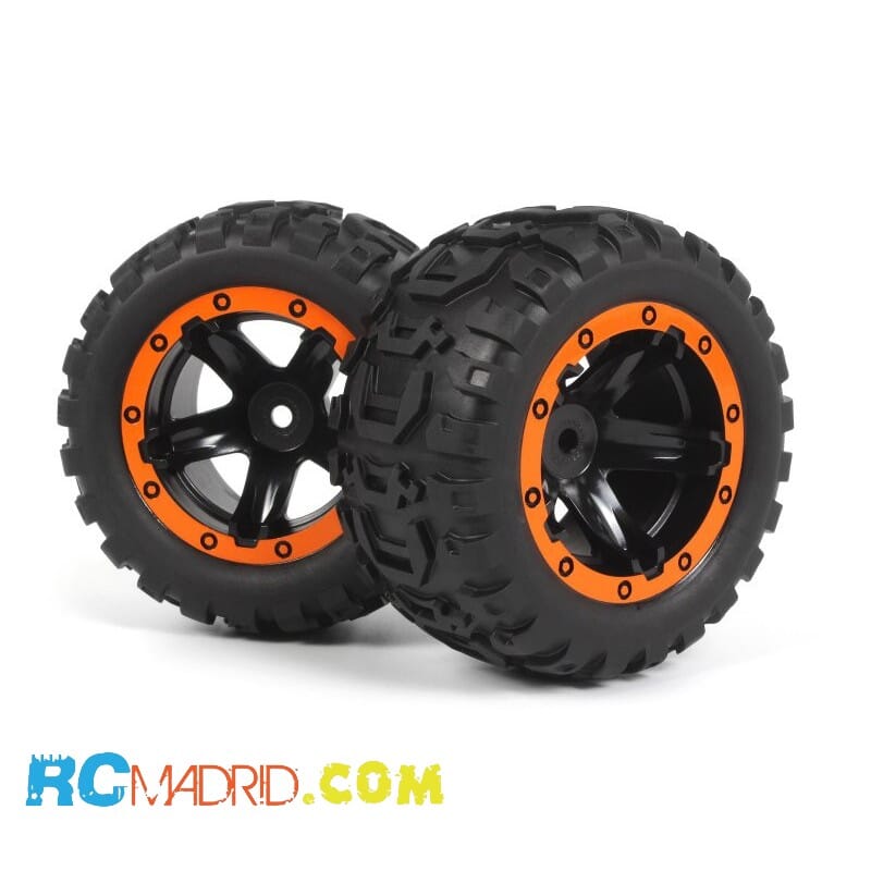 Slyder MT Wheels-Tires Assembled (Black-Orange)